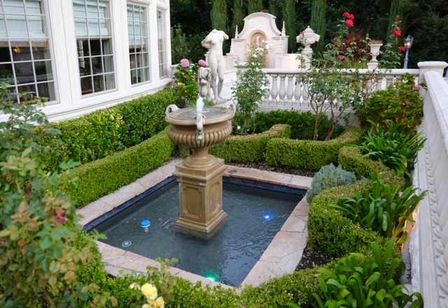 Formal rose garden fountain. - Traditional - Garden - San Francisco ...