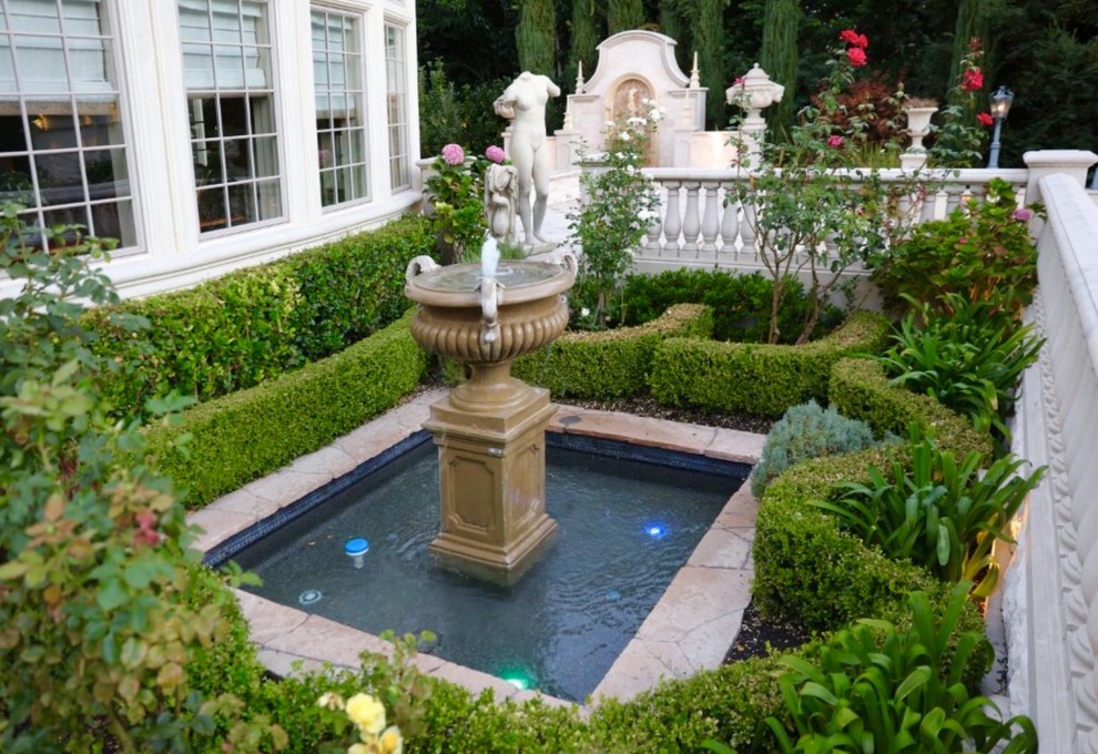 Formal rose garden fountain. - Traditional - Garden - San Francisco ...
