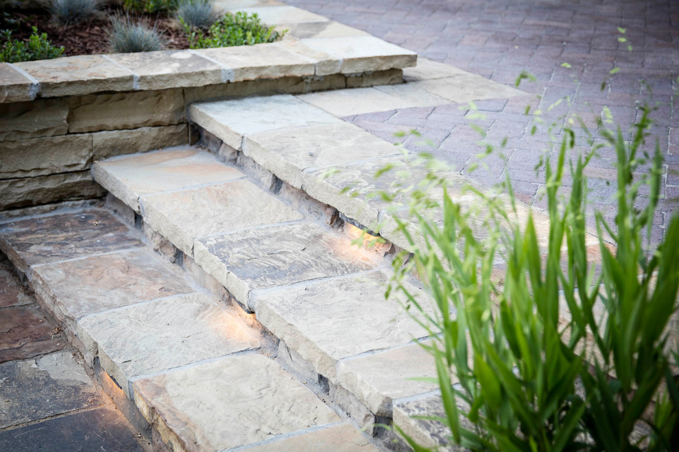 Formal Stone Steps - Mediterranean - Landscape - Denver - by C&H ...
