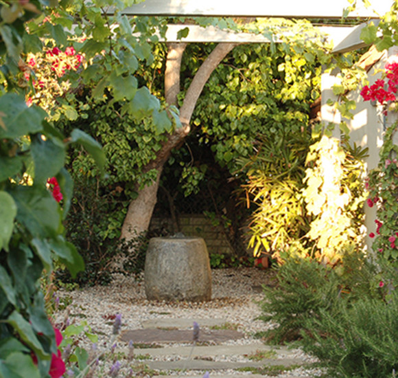 fountain + trellis - Rustic - Garden - Orange County - by Moss Yaw ...