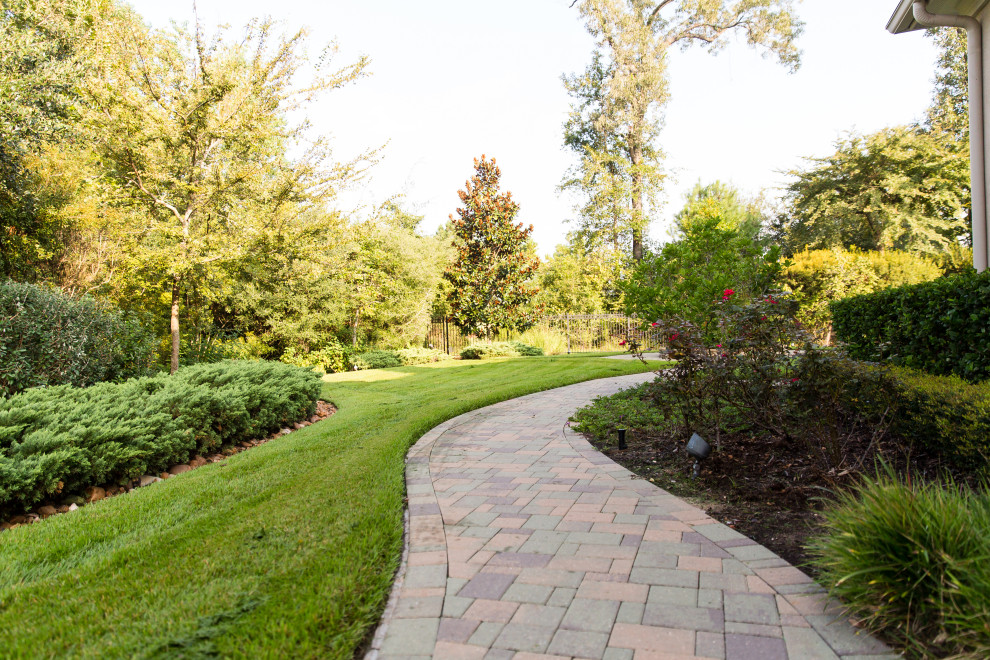 French Colonial Home Walkway - French Country - Landscape - Houston ...