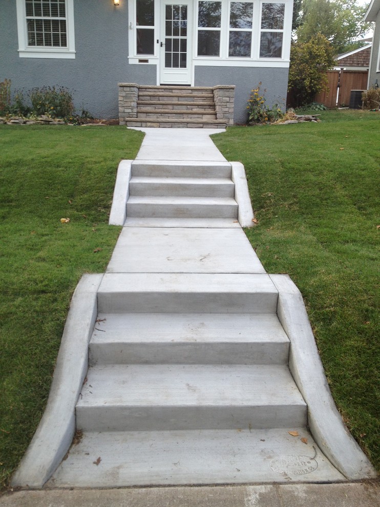 Front Concrete and Stone Steps in Minneapolis - Traditional - Landscape ...
