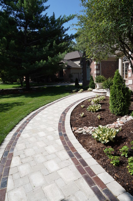 Front Entry Paver Path & Stairway - Traditional - Garden - Other - by ...