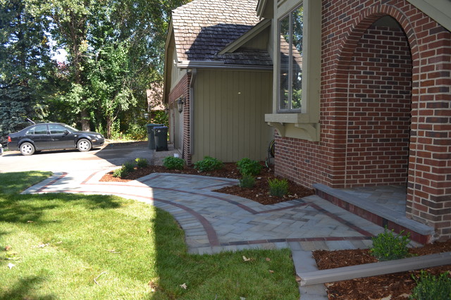 Front Entry Sidewalk, Sitting Area, Retaining Wall, and Stairs ...