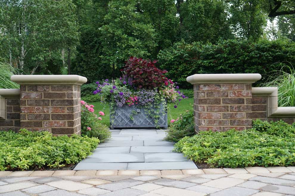 Front Entry Walk-Summer - Traditional - Landscape - Chicago - by Chalet ...