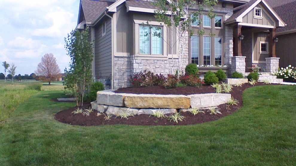 Front Foundation Planting and Retaining Wall - Traditional - Landscape ...