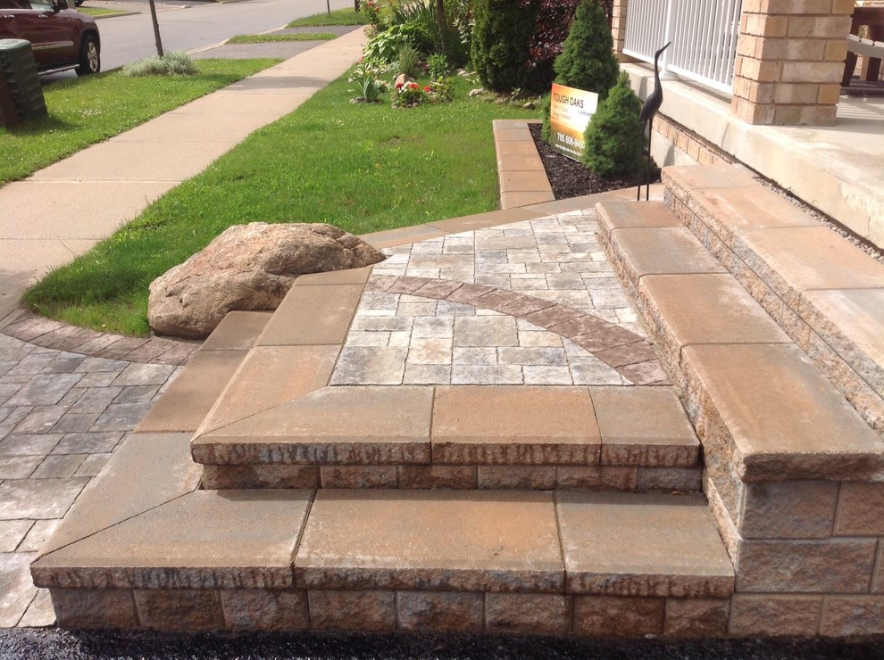 Front porch stone steps & landing, rock detail - Contemporary ...