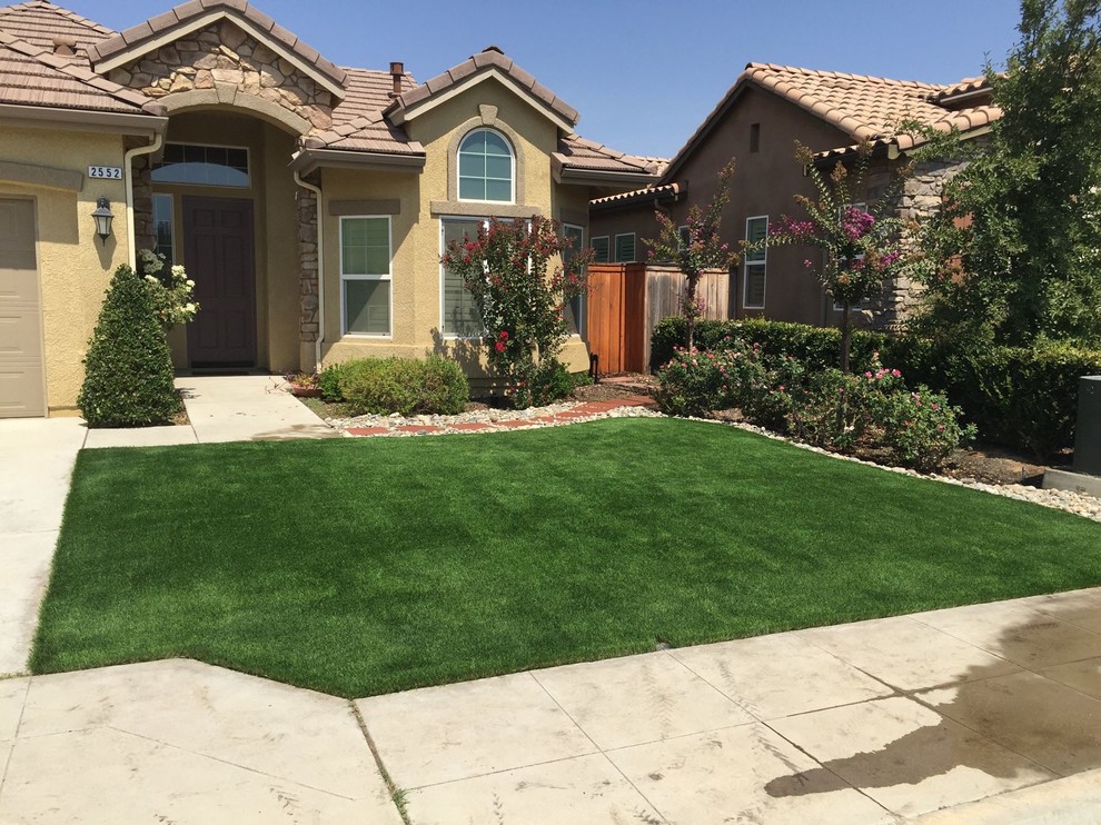 Front Yard Landscapes with Artificial Grass - Traditional - Landscape ...
