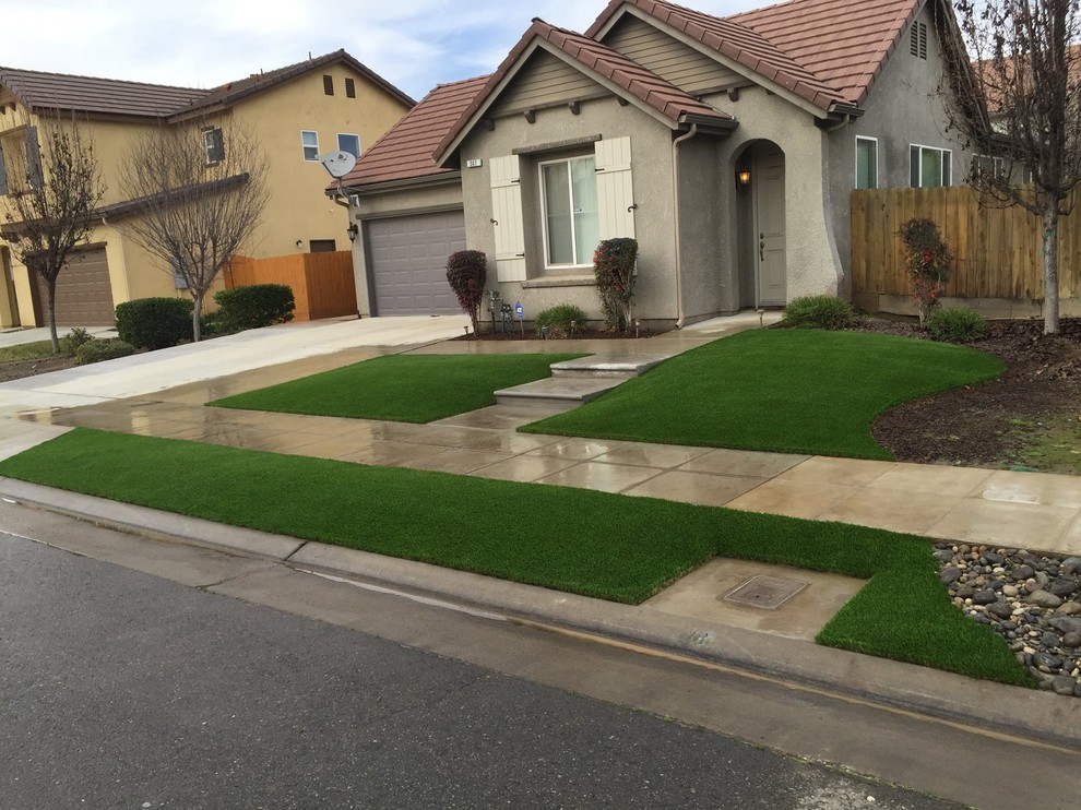 Front Yard Landscapes with Artificial Grass - Traditional - Landscape ...