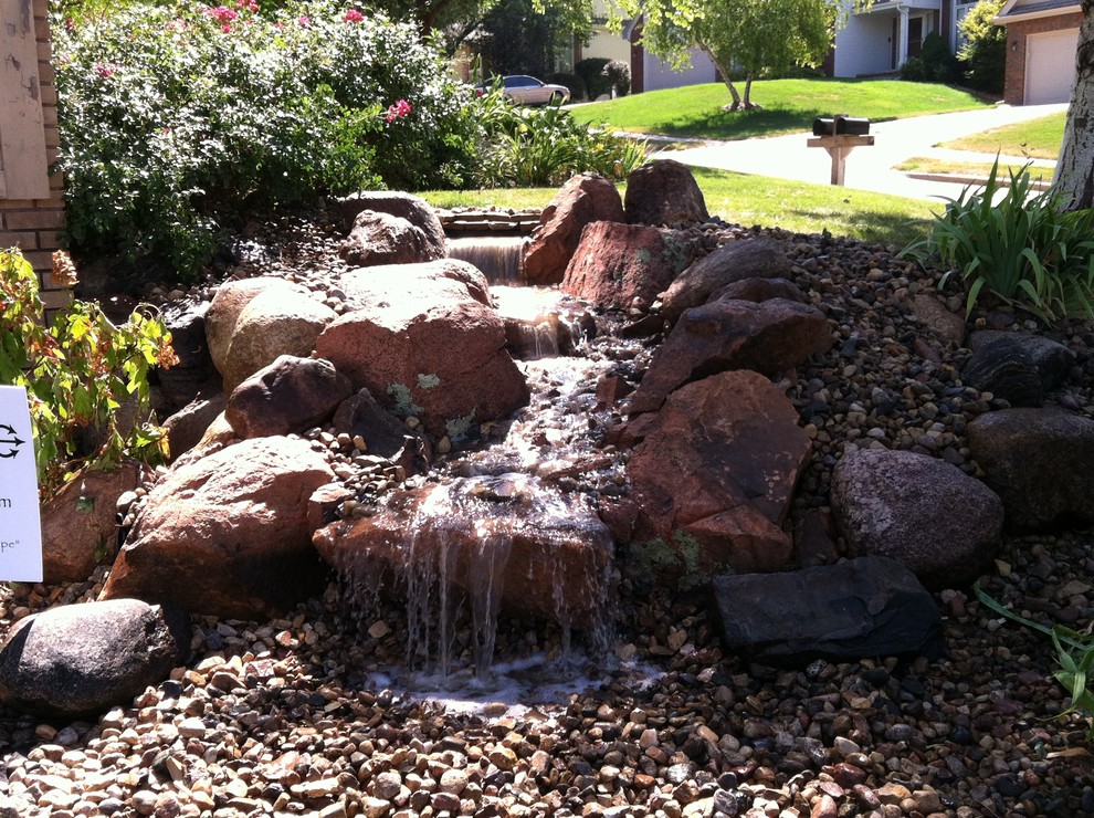 Front Yard Pondless Waterfall - Traditional - Landscape - Omaha - by ...