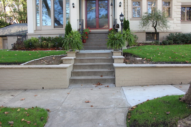 Front Yard Retaining Wall, Walkway, Landing and Step Refurbishment ...