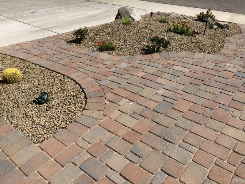 Front Yard Update with concrete Paver Path, new irrigation and lots of ...