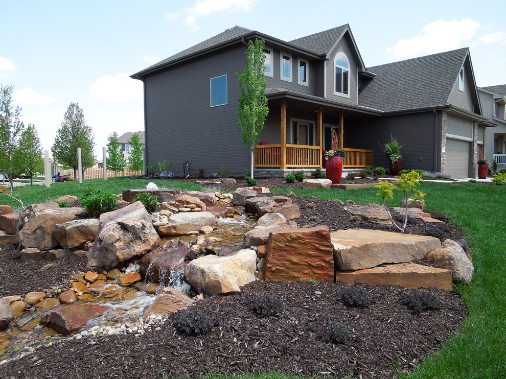 Front Yard Water Feature - Traditional - Landscape - Omaha - by Lanoha ...