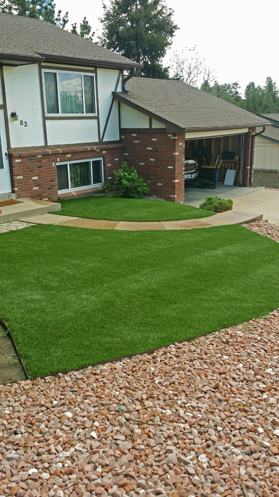 Front Yard with Artificial Grass in Broomfield - Traditional ...