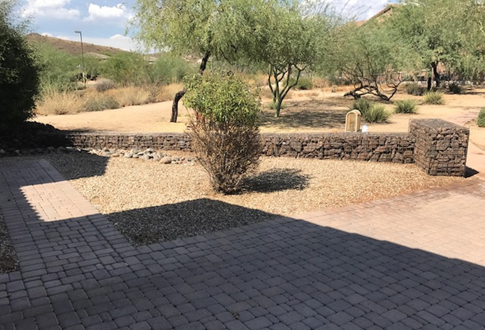 Gabion wall with house number - Rustic - Garden - Phoenix - by Custom ...