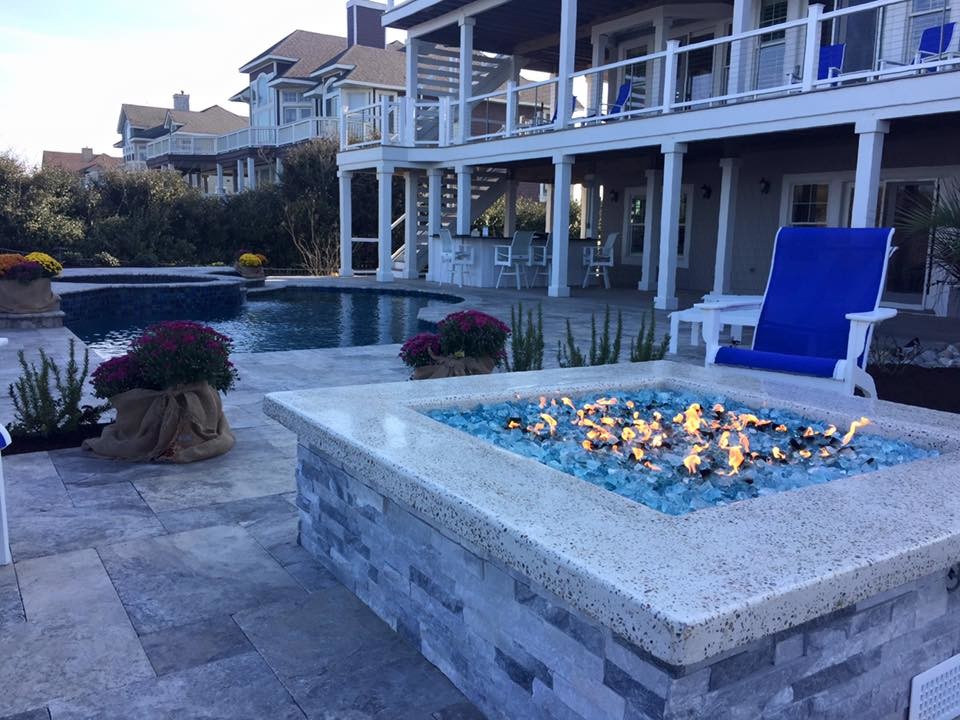 Glass Fire Pit - Beach Style - Landscape - Other - by Sandscapes, Inc ...