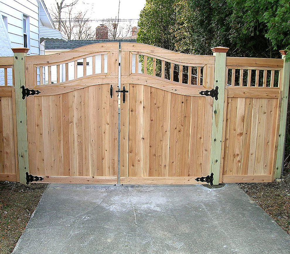 Good Neighbor Wood Fence Designs - Traditional - Landscape - Cleveland ...