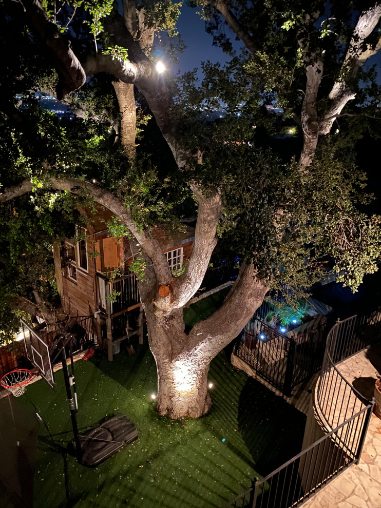 Grand Old Oak Tree Landscape Lighting - Mediterranean - Landscape - Los ...