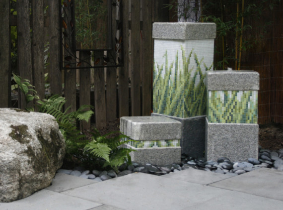 Granite and Glass Water Feature - Contemporary - Landscape - Boston ...