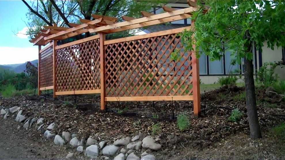 Grape Trellis in Low Water Edible Lanscape - Mediterranean - Landscape ...