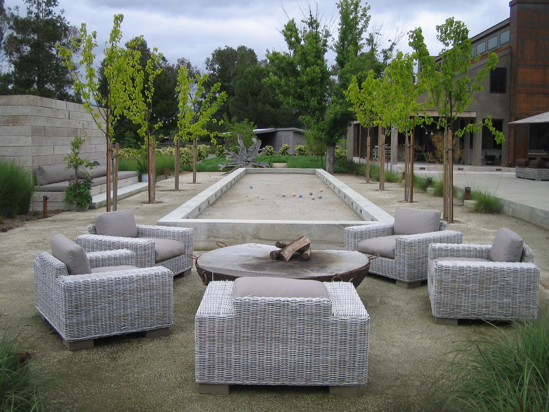 Back Yard Bocce Ball Court White D. G. & Oyster Seashell | Bocce Ball