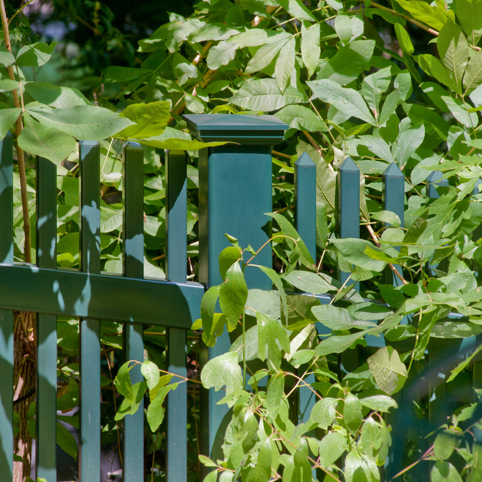 Green PVC Vinyl Picket Fence from Illusions Vinyl Fence - Traditional ...