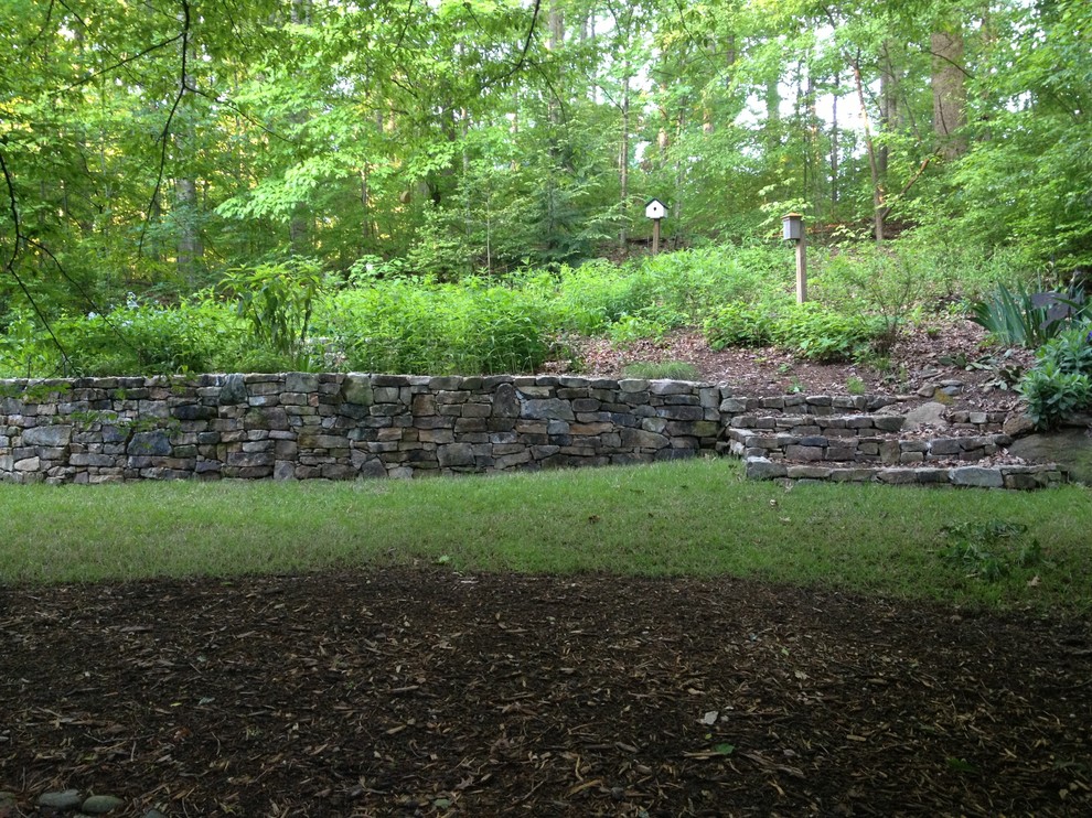 Dry Stacked Retaining Wall and Steps - Traditional - Garden - Other ...