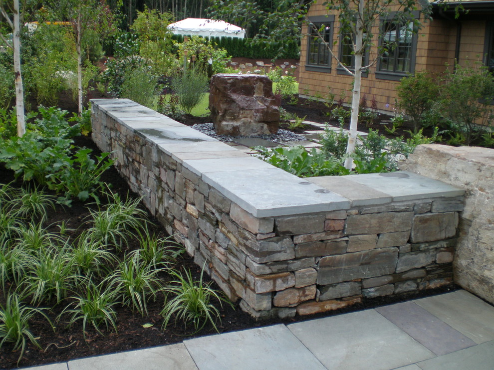 Hardscapes: stacked stone wall - Landscape - Seattle - by In Harmony ...