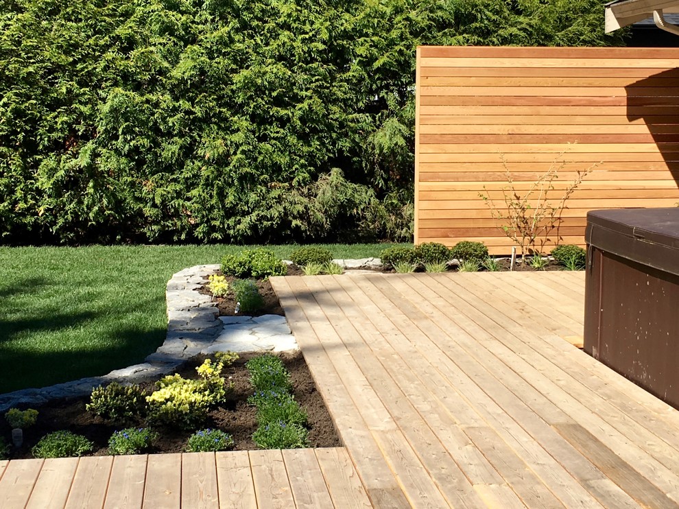 Horizontal cedar privacy screen - Contemporary - Landscape - Vancouver ...