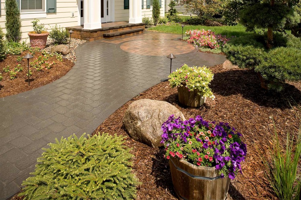 Inlaid Brick Paver Walkway and Driveway - Landscape - Minneapolis - by ...