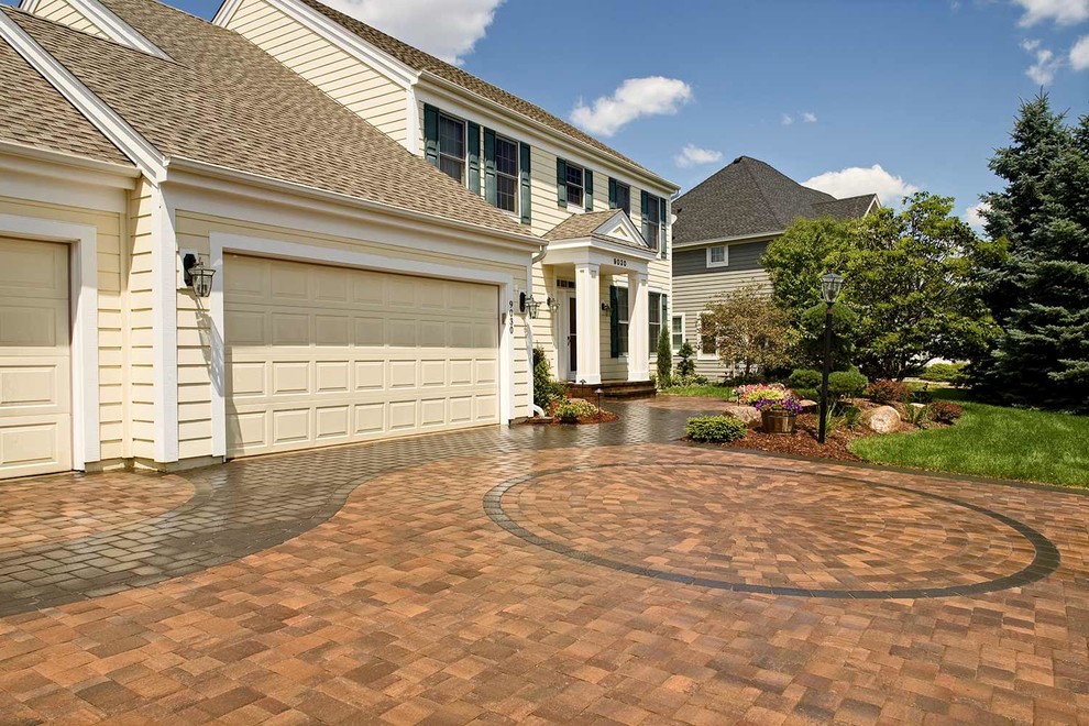 Inlaid Brick Paver Walkway and Driveway - Landscape - Minneapolis - by ...