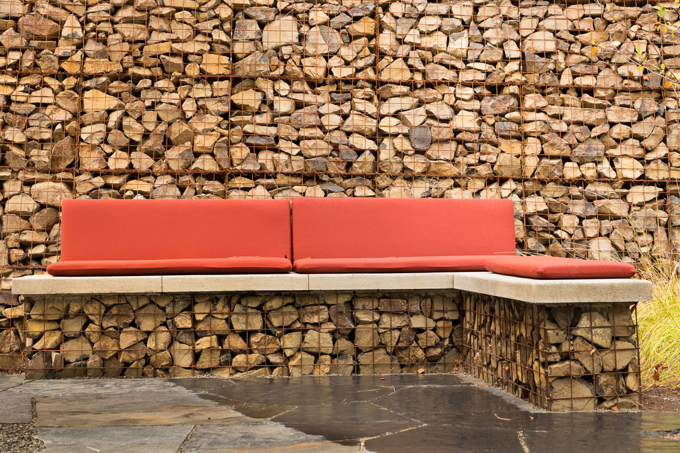 Integrated Gabion Bench - Modern - Landscape - Other - by Regenesis ...