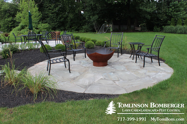 Irregular Flagstone Patio And Fire Pit