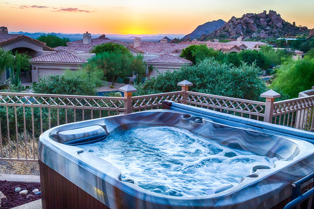 Jacuzzi Backyard at Sunset - Sud-Ouest Américain - Jardin - Phoenix ...