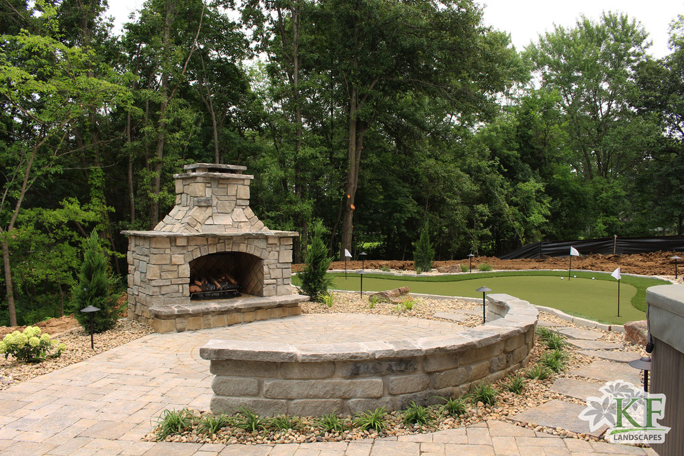 Lake St. Louis Residence - Patio, Seat Wall, Fireplace and Putting ...