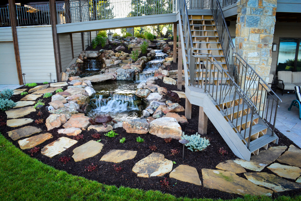 Lakeside Entertainment Water Feature - Rustic - Landscape - Omaha - by ...