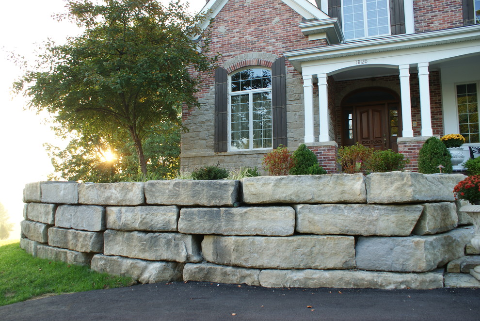 Ledgerock Retaining Wall & Stairs - Traditional - Landscape - St Louis ...