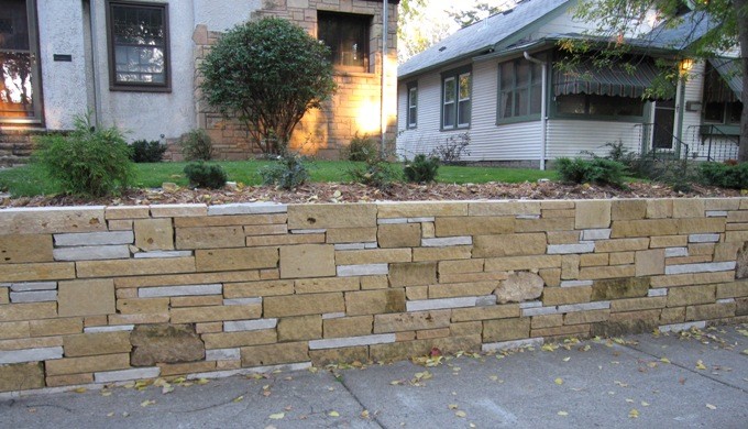 Modern Limestone Wall