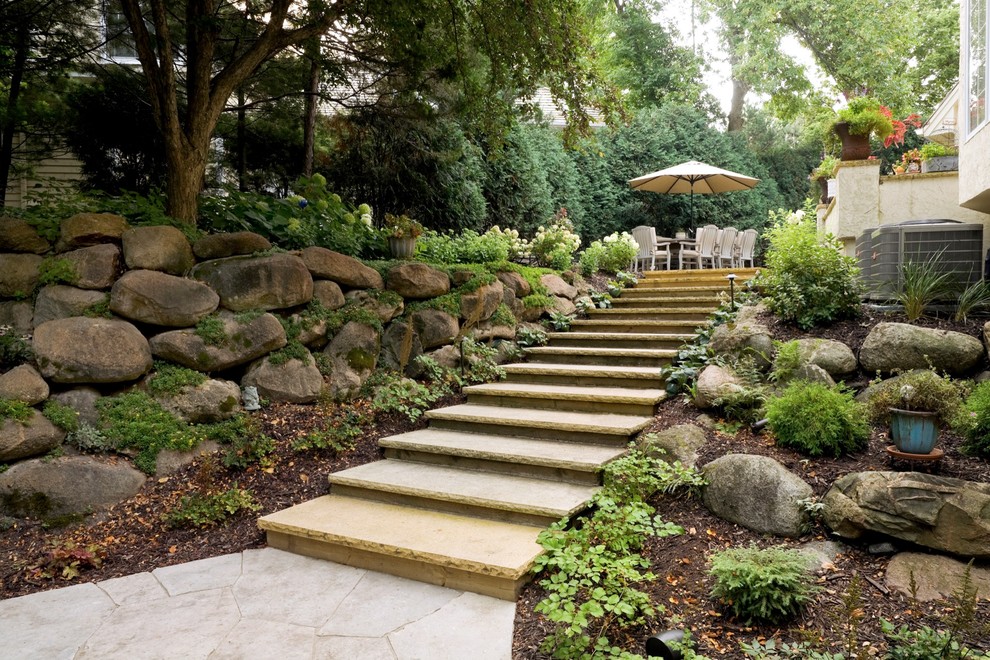 Limestone Staircase | Outdoor Living at Every Level | Orono, MN ...