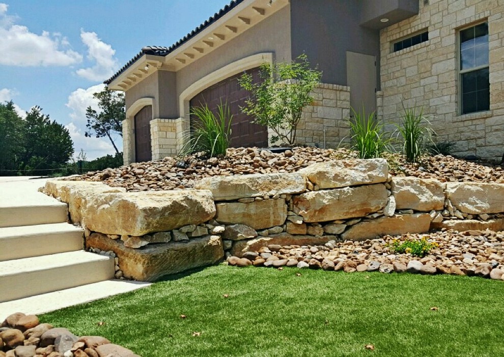 Limestone wall collection - Rustic - Landscape - Austin - by Maldonado ...