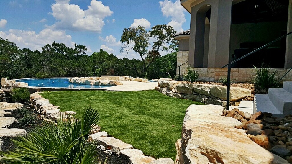 Limestone wall collection - Rustic - Landscape - Austin - by Maldonado ...