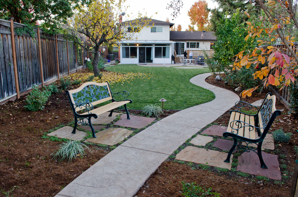 Los Gatos - pie-shaped backyard - Traditional - Landscape - San ...