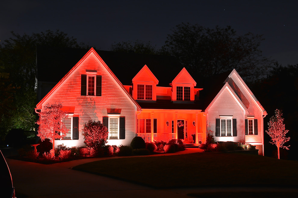 MacLeod Overland Park Home, Red & White - Traditional - Landscape ...