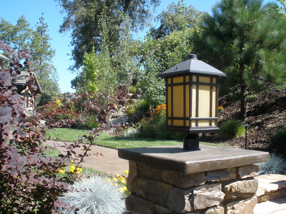 Meadow Vista Stone Columns and Flagstone Steps - Traditional ...