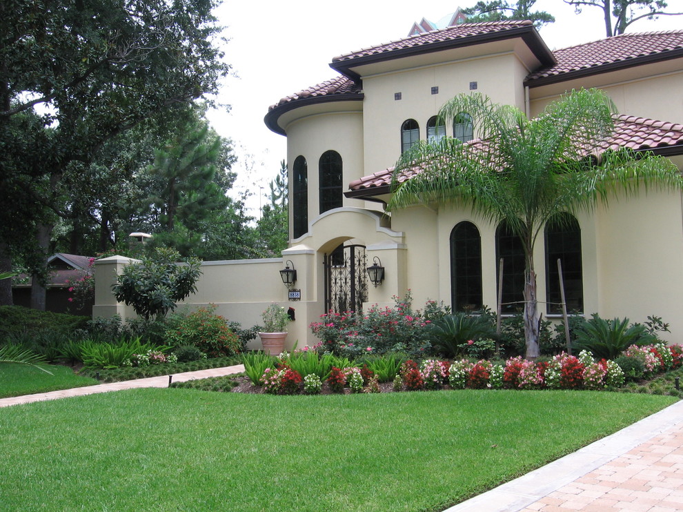 Mediterranean Style Front Yard - Mediterranean - Landscape - Houston ...