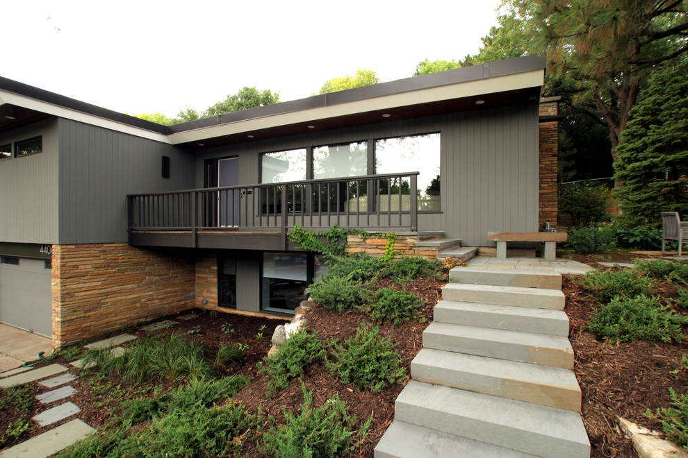 Mid Century Modern Frontyard - Midcentury - Landscape - Minneapolis ...