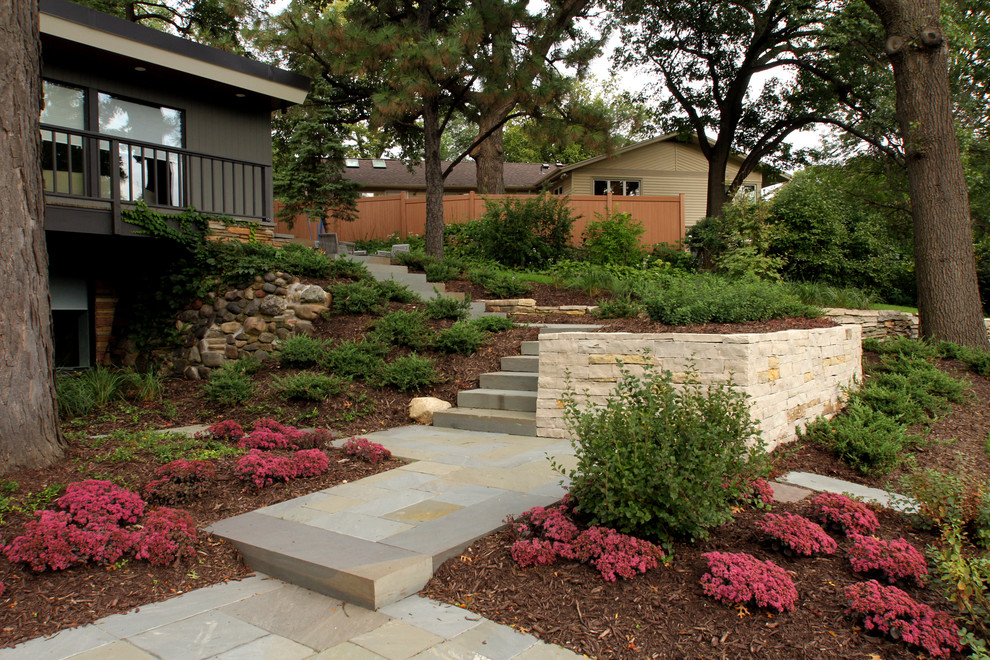 Mid Century Modern Frontyard - Midcentury - Landscape - Minneapolis ...