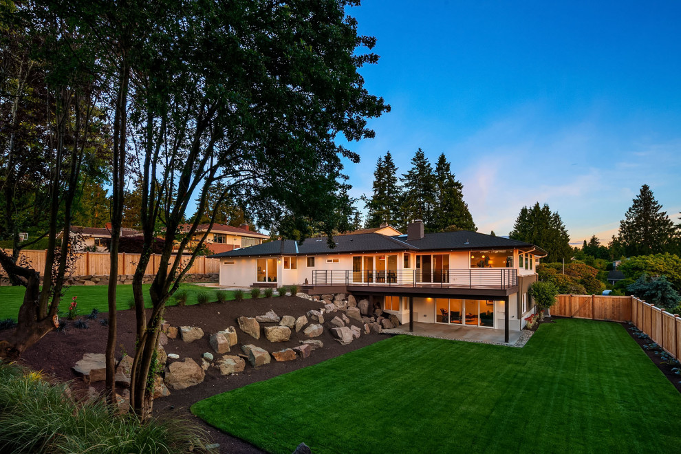 Mid-century Modern Rambler in Richmond Beach - Midcentury - Landscape ...