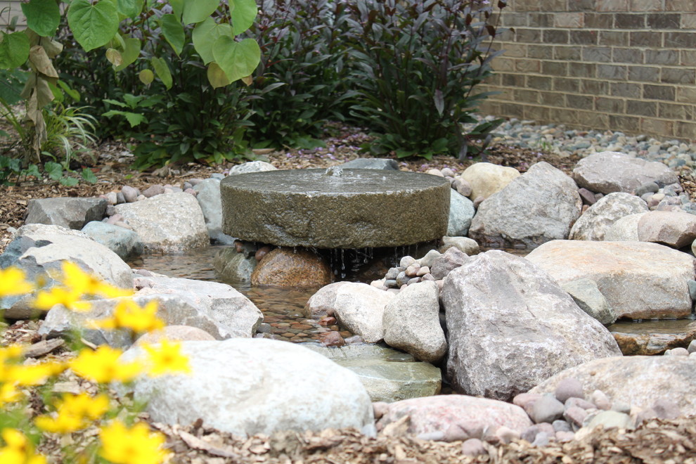 Mill Stone Water Feature in Ann Arbor, MI - Rustic - Garden - Detroit ...