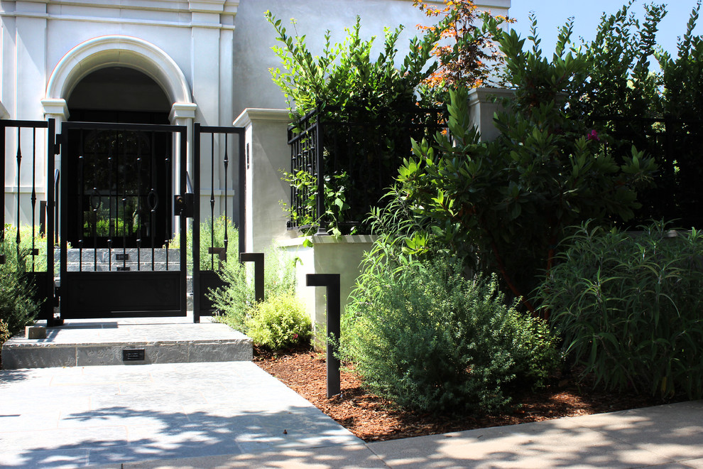 Modern Lights and Fencing at Entrance - Mediterranean - Landscape - Los ...